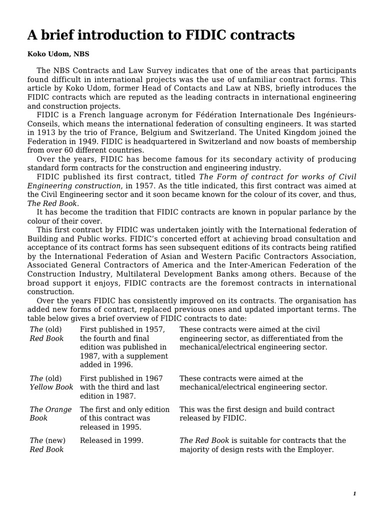 Introduction to FIDIC Contracts | PDF | Arbitration | Virtue