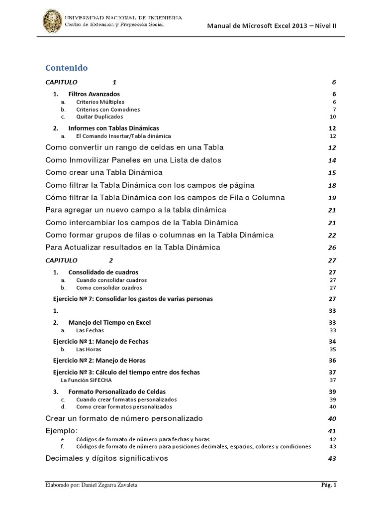 Manual Excel Nivel II PDF | PDF | Tabla (base de datos) | Microsoft Excel