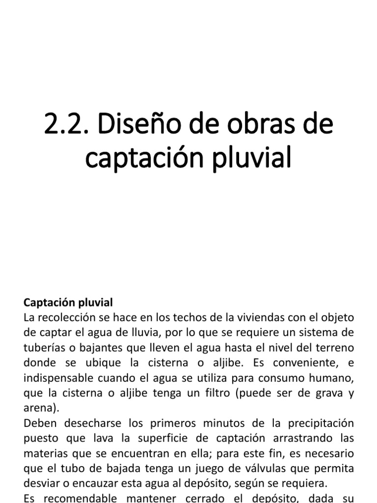 Diseño de Sistemas de Captación Pluvial | PDF | Precipitación | Lluvia