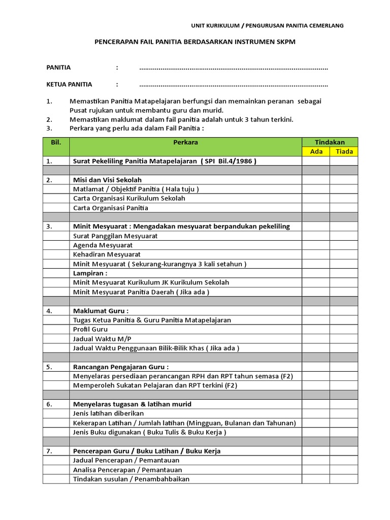 Instrumen SKPM | PDF