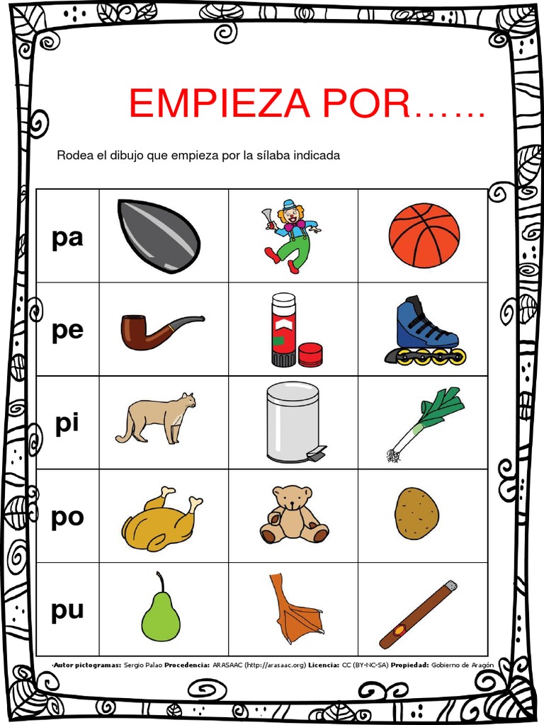 Ejercicios de sílabas pa pe pi po pu | PDF | Viajes y turismo | Hogar ...