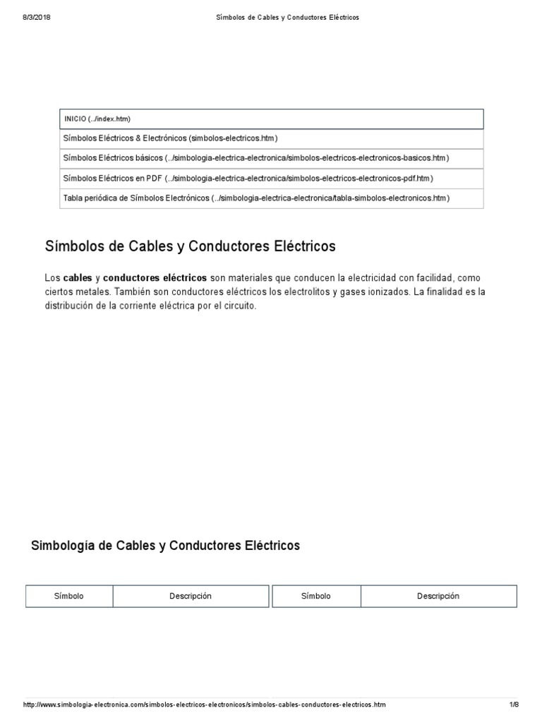 Símbolos de Cables y Conductores Eléctric. | PDF | Corriente eléctrica ...