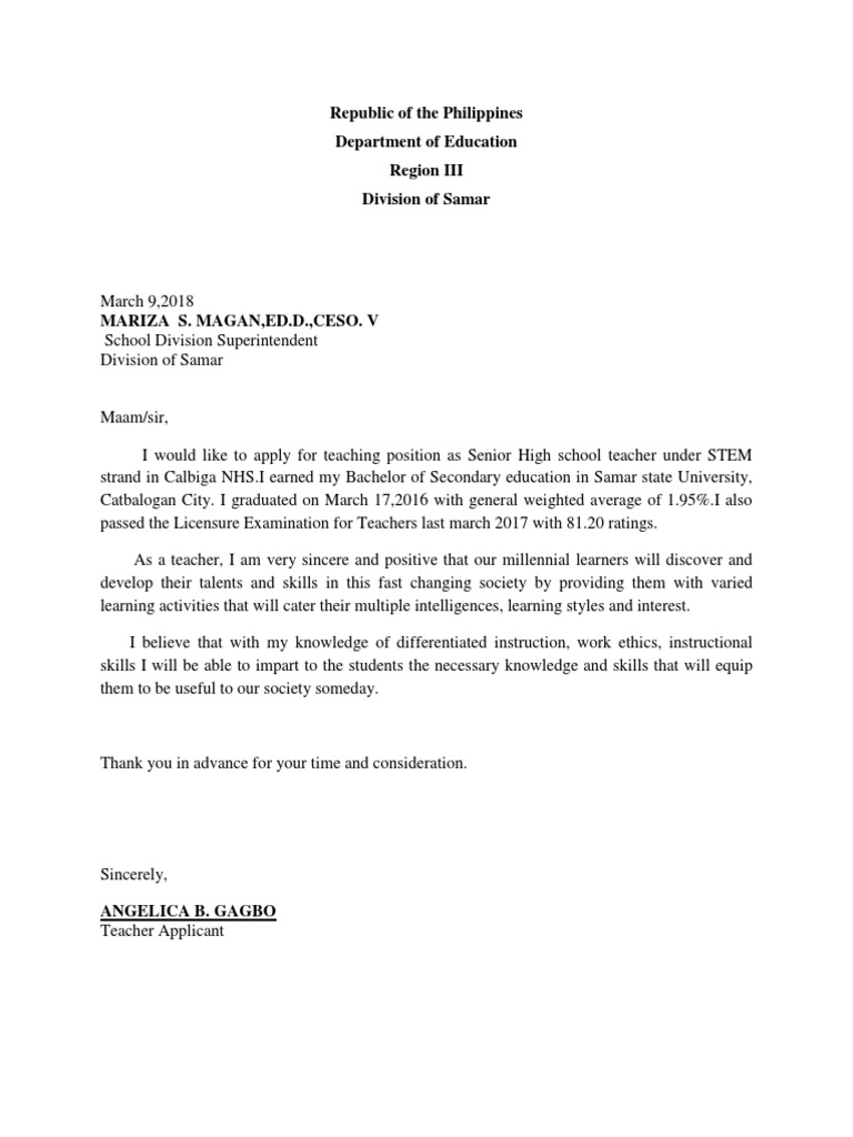 Application Letter | PDF