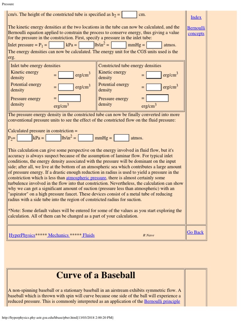 Curve of A Baseball: Index Bernoulli Concepts | PDF | Pressure | Fluid ...