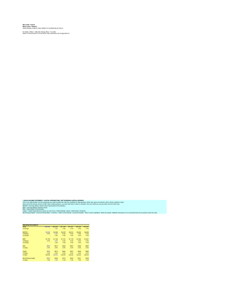 Practive LBO Steps | PDF | Free Cash Flow | Option (Finance)