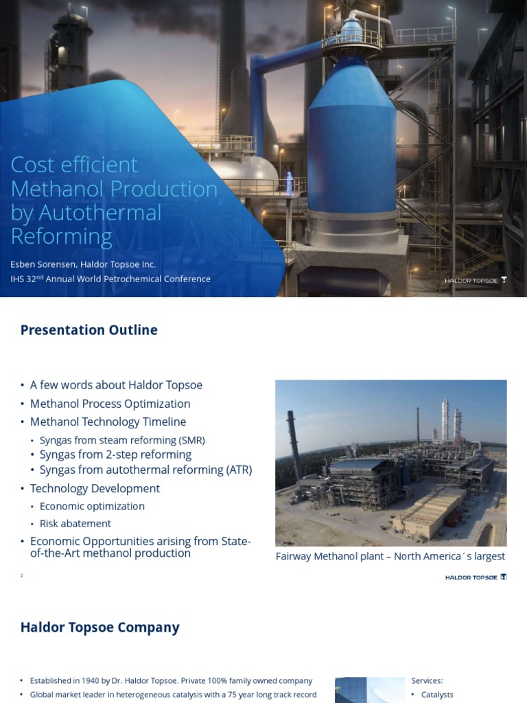 Haldor Topsoe's ATR Methanol Innovation | PDF | Methanol | Natural Gas