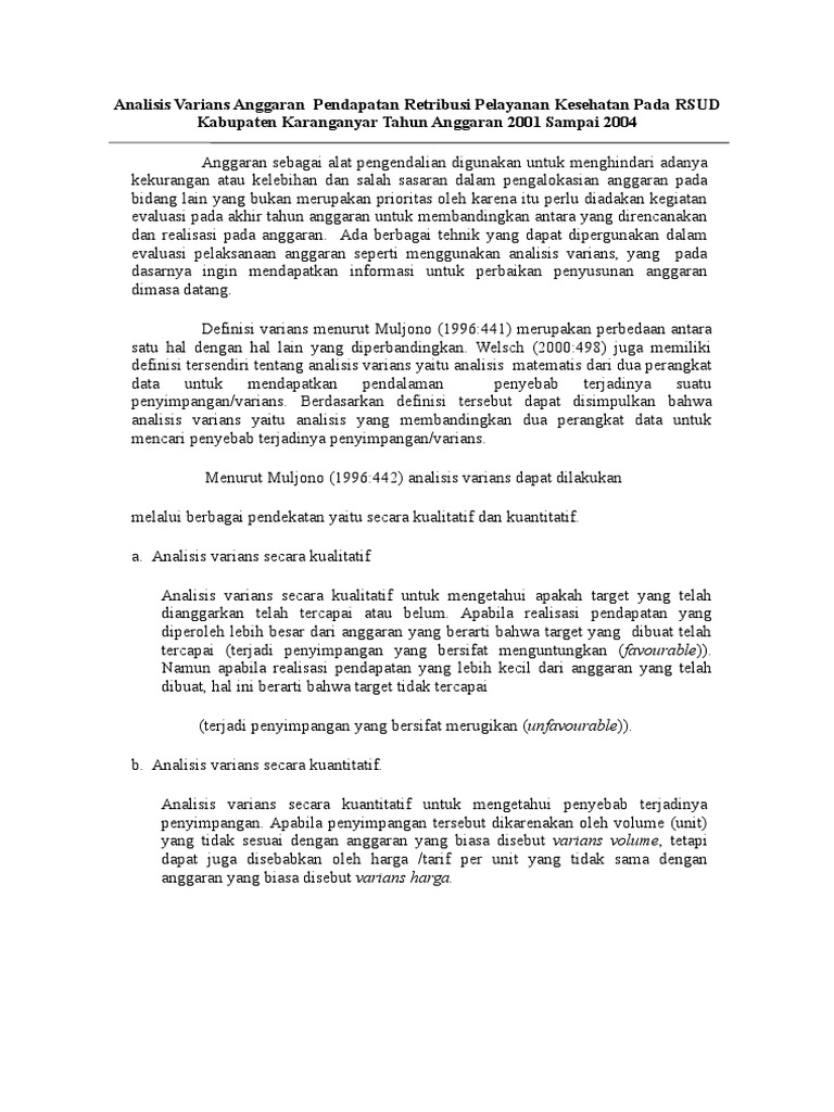 Analisis Varians Akuntansi Sektor Publik | PDF | Pengelolaan Keuangan ...