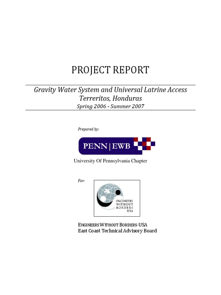 EWB Report For Terreritos Summer 07 PDF | PDF | Water Supply Network ...