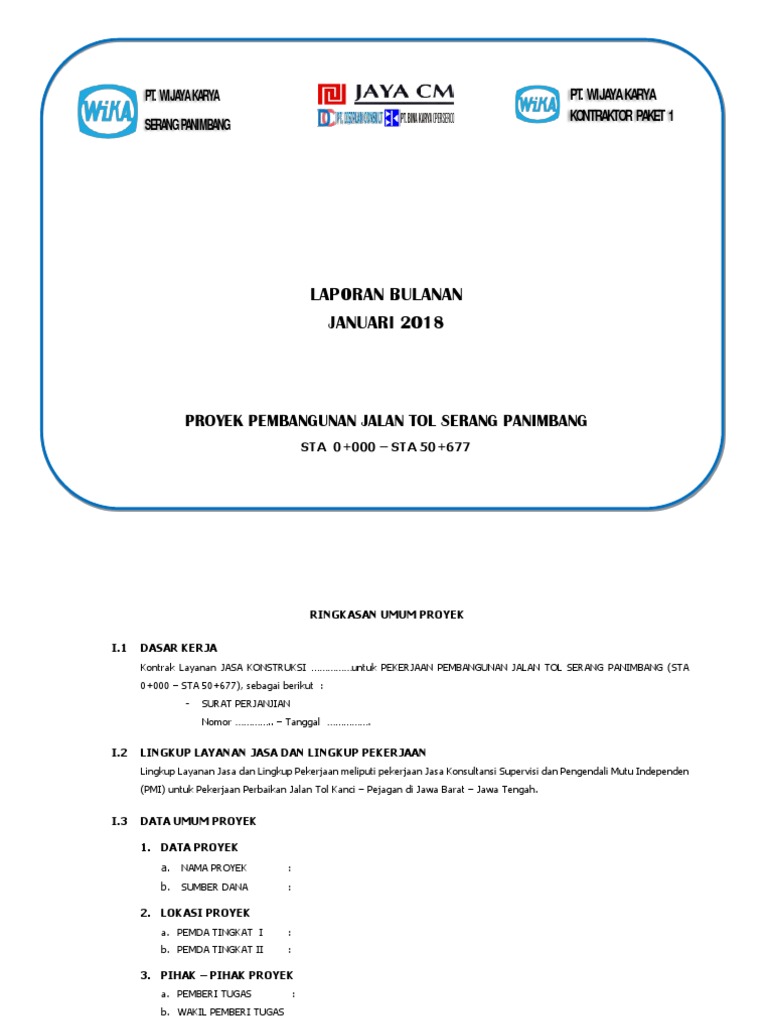 Contoh Utk LapBul Kont P-1 | PDF