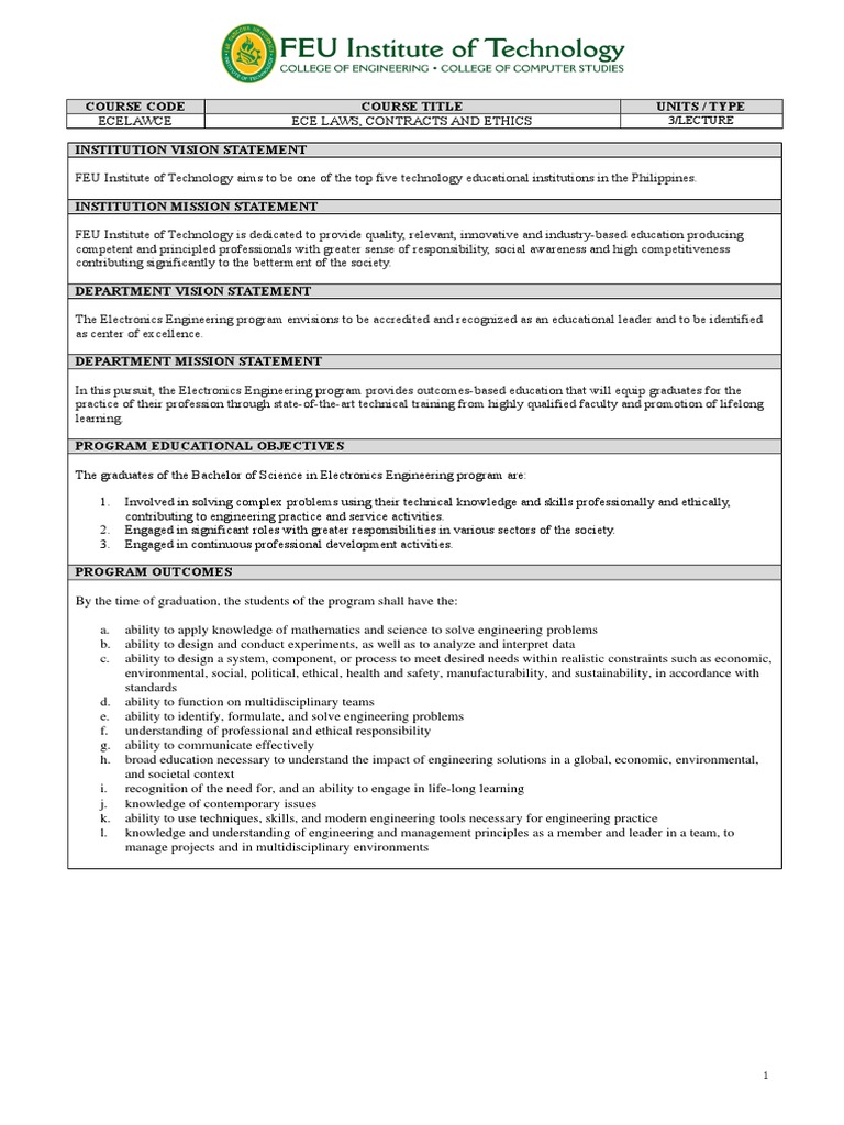 Ece Laws, Contracts and Ethics | PDF | Engineering | Electrical Engineering