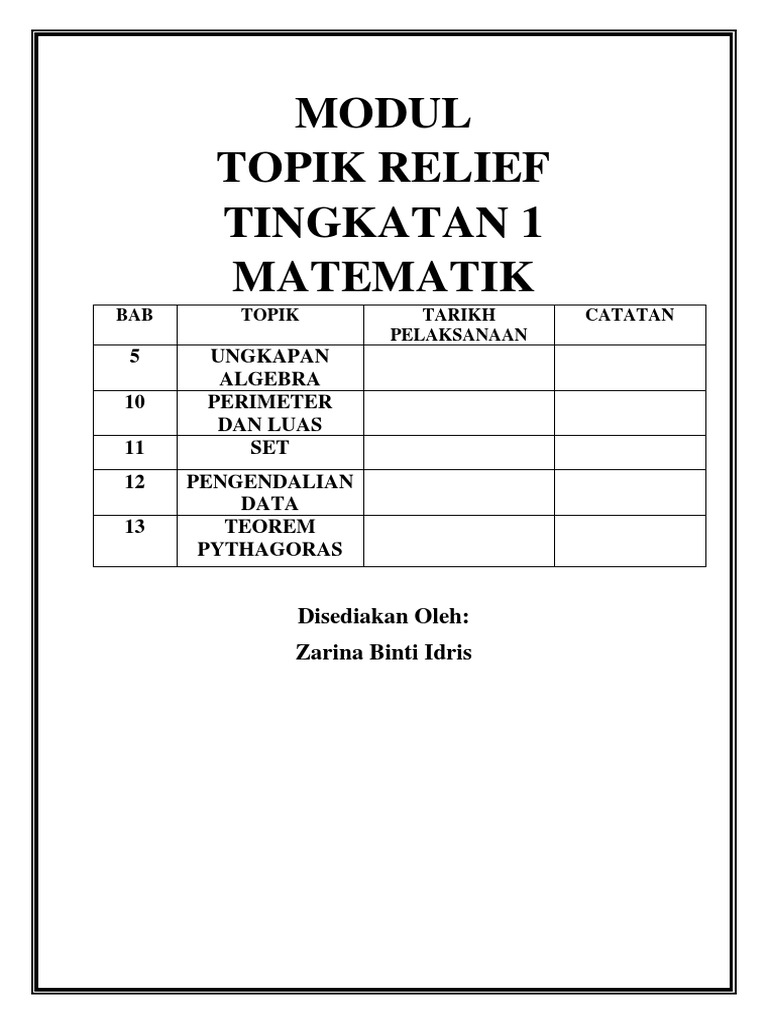 Modul Topik Relief MP t1 | PDF