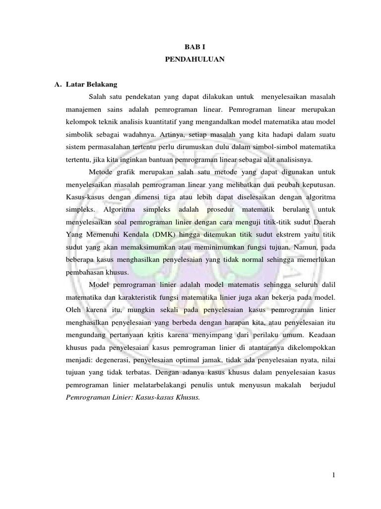 Kasus Khusus Program Linear | PDF