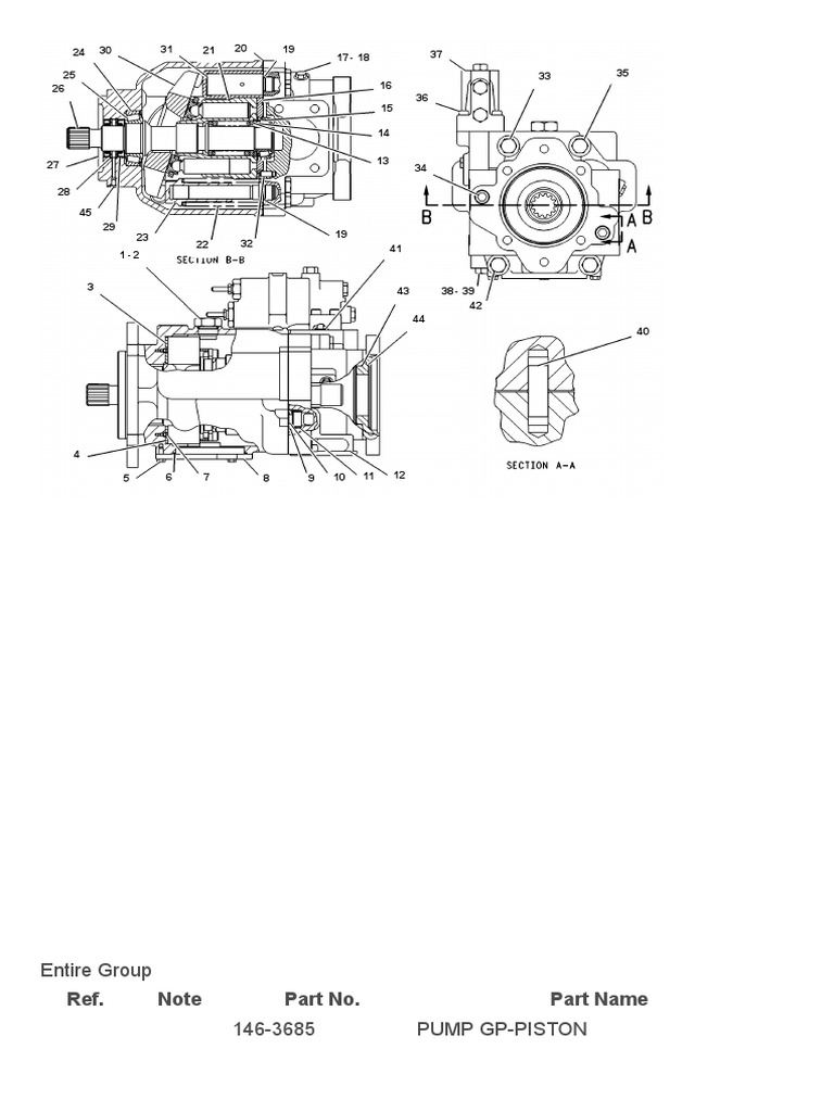 Entire Group Ref. Note Part No. Part Name 146-3685 Pump Gp-Piston | PDF ...