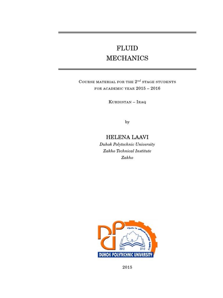 FluidMechanics 20151125 | PDF | Buoyancy | Viscosity