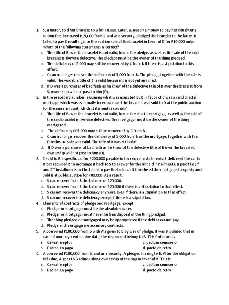 Pledge and Mortgage | PDF | Mortgage Law | Foreclosure