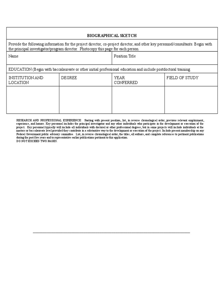 Bio Sketch | PDF
