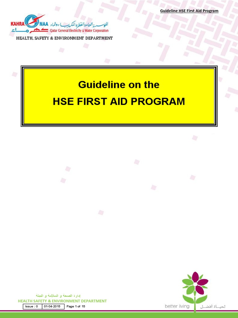 KM Guideline On The HSE First Aid Program | PDF | First Aid | Emergency ...