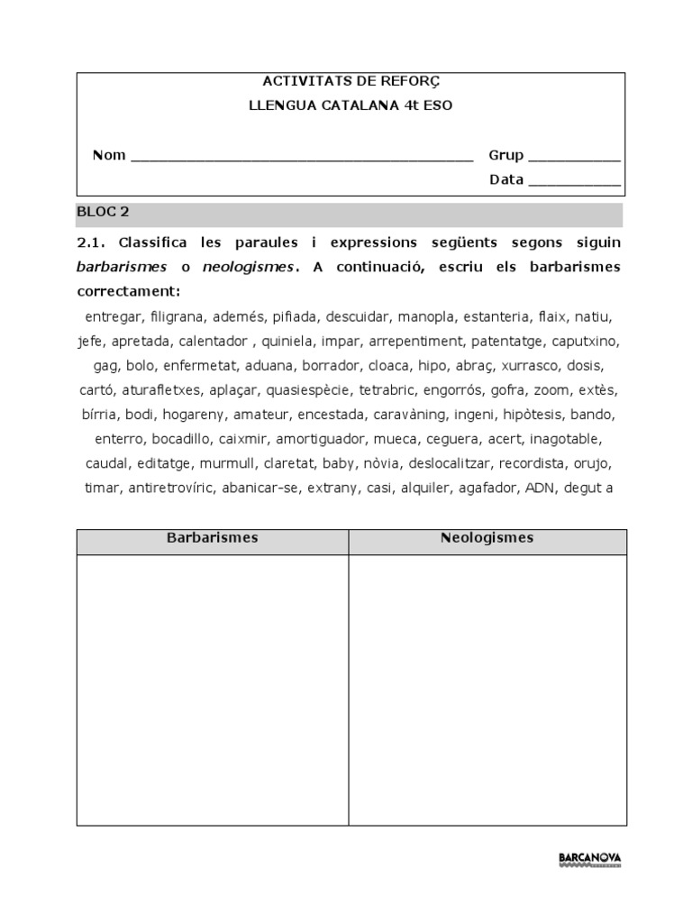 Cata 4eso Ud2 RF | PDF