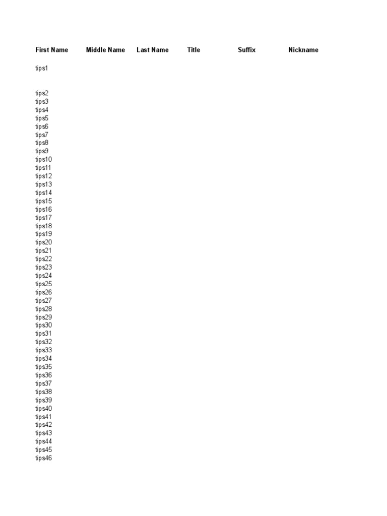 Sample Contact List Template | PDF