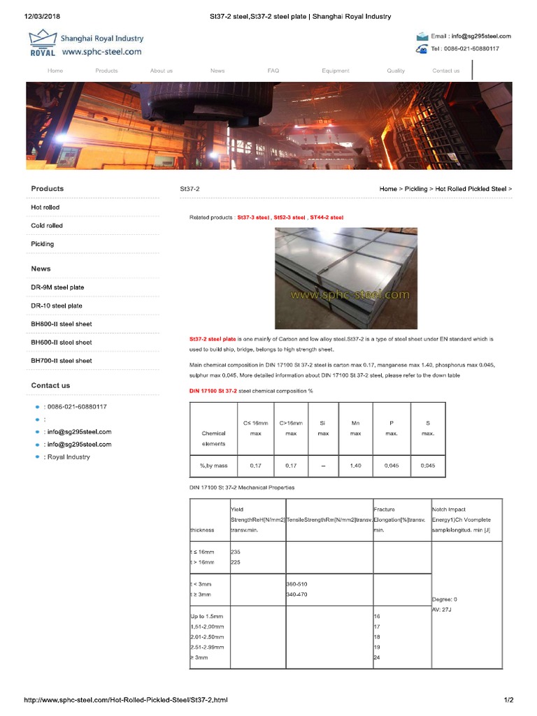 Steel St37-2 Datasheet