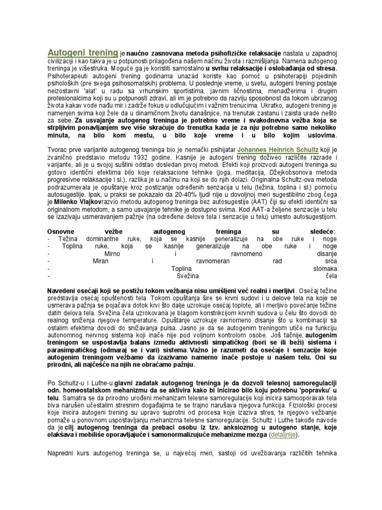 Autogeni Trening | PDF
