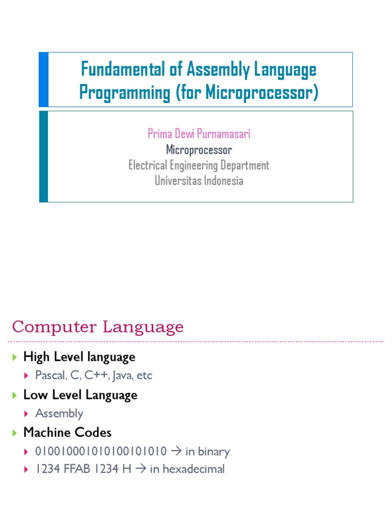 03 Assembly Language Programming For Microprocessor v2 | PDF | Binary ...