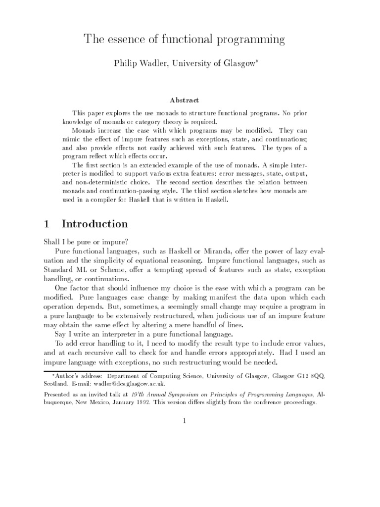 Understanding Monads in Functional Programming | PDF | Functional ...