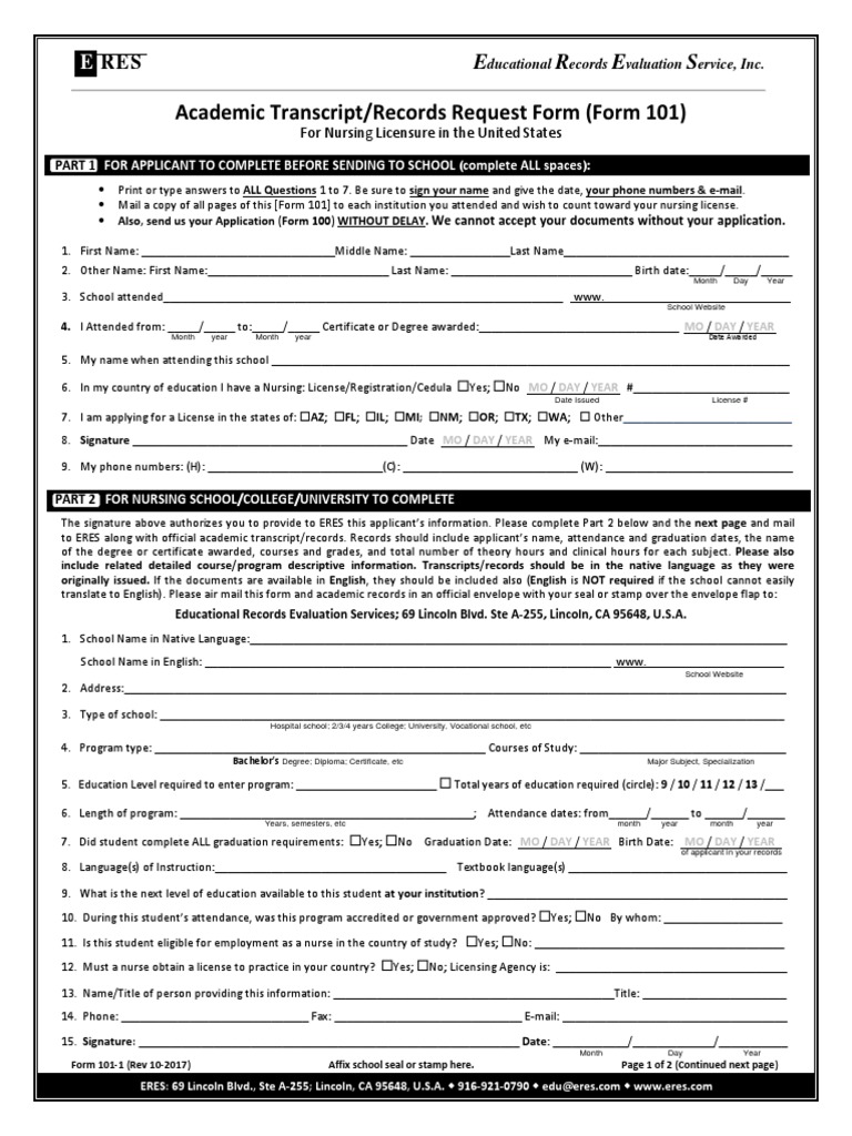 Form 101 New | Download Free PDF | Academic Degree | Diploma