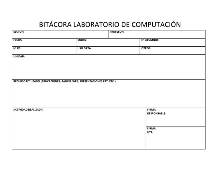 Bitacora Laboratorio de Computacion | Descargar gratis PDF | Áreas de ...