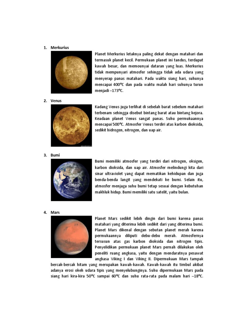 Karakteristik Planet dalam Tata Surya | PDF | Dewasa Muda