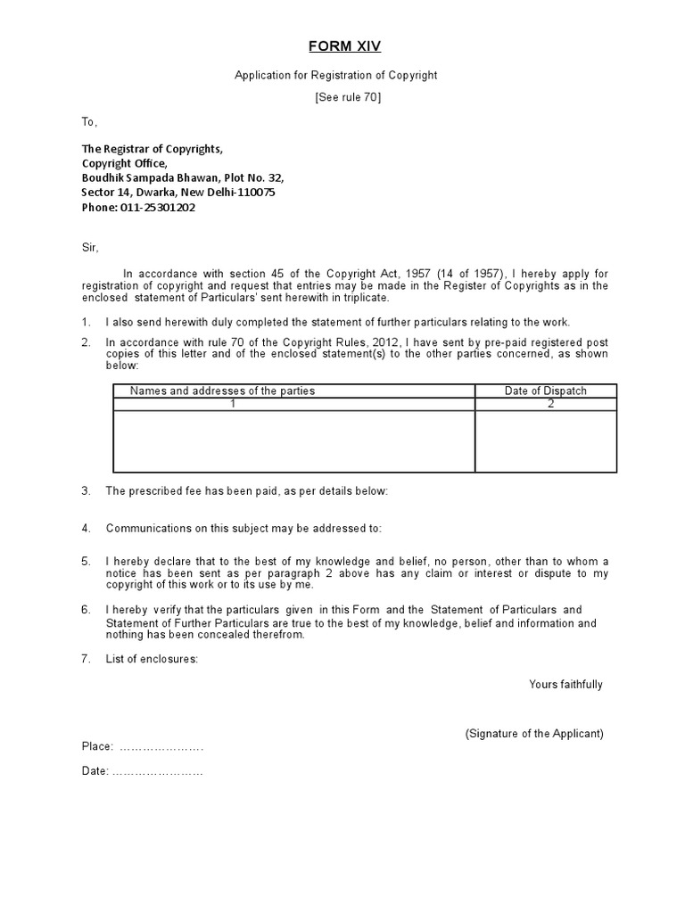 Form XIV Registration of Copyright | PDF | Source Code | Copyright