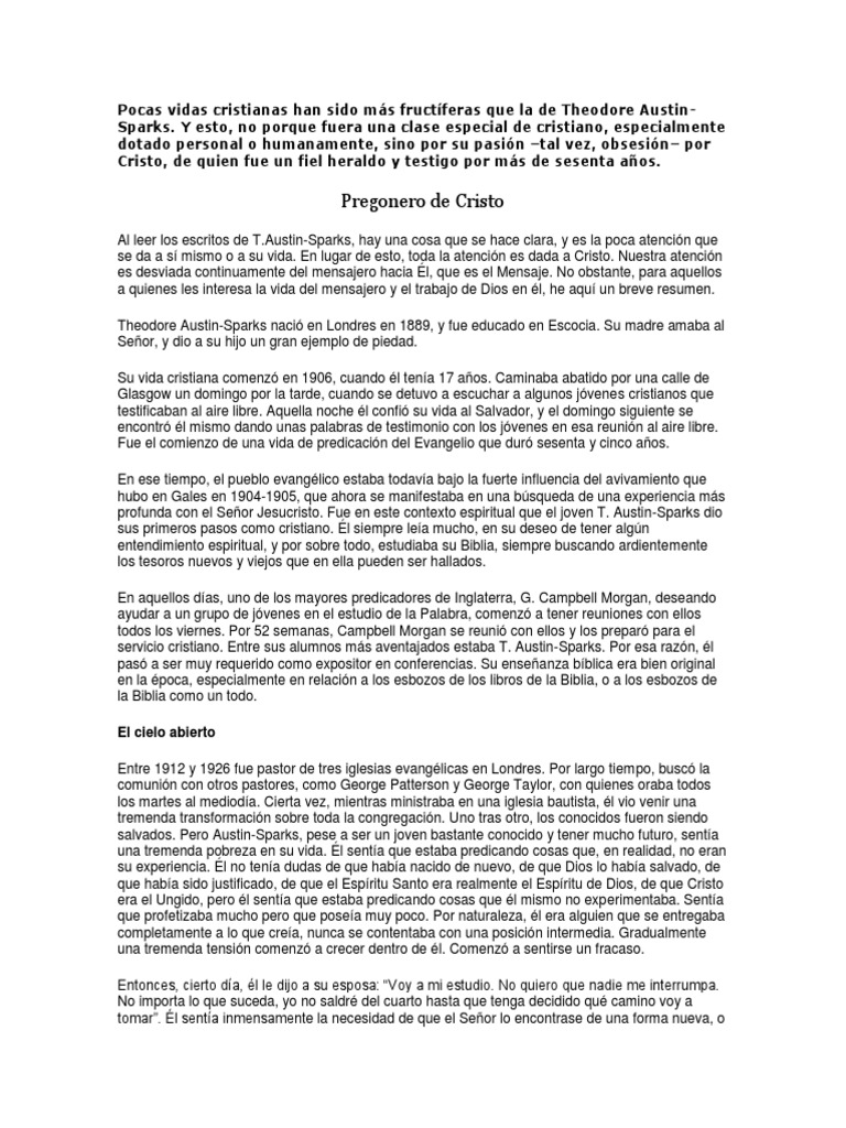 Austin Spark PDF | PDF | Cristo (título) | Oración