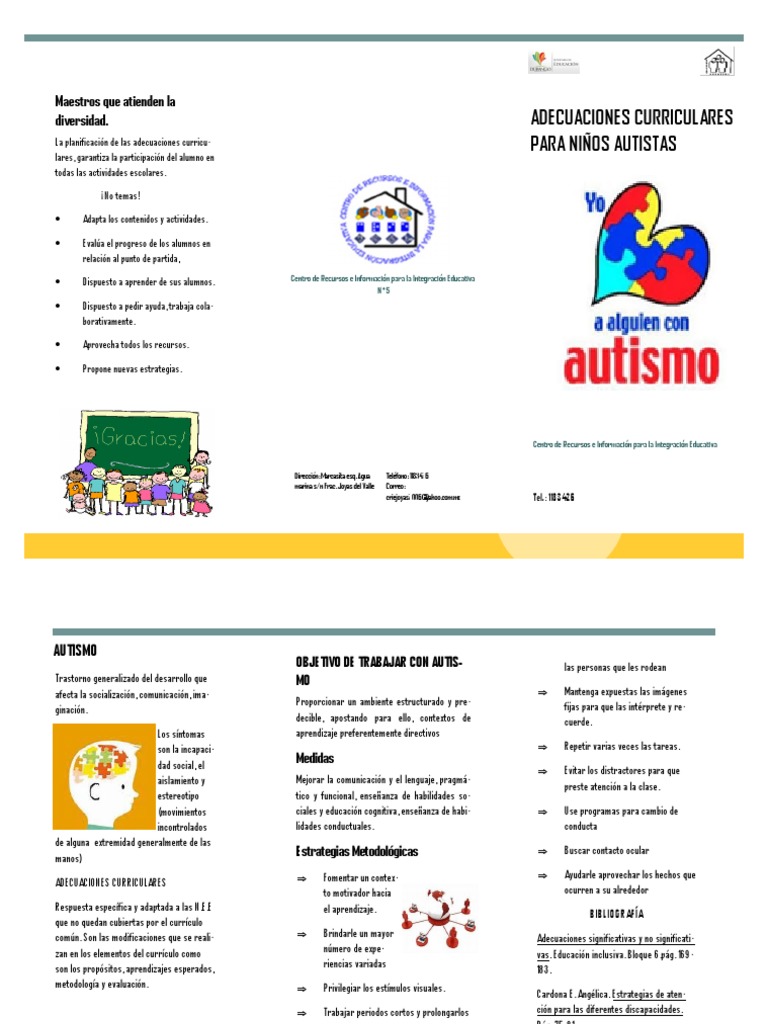 Adecuacion Curricular para Niños Autistas | PDF | Autismo | Aprendizaje