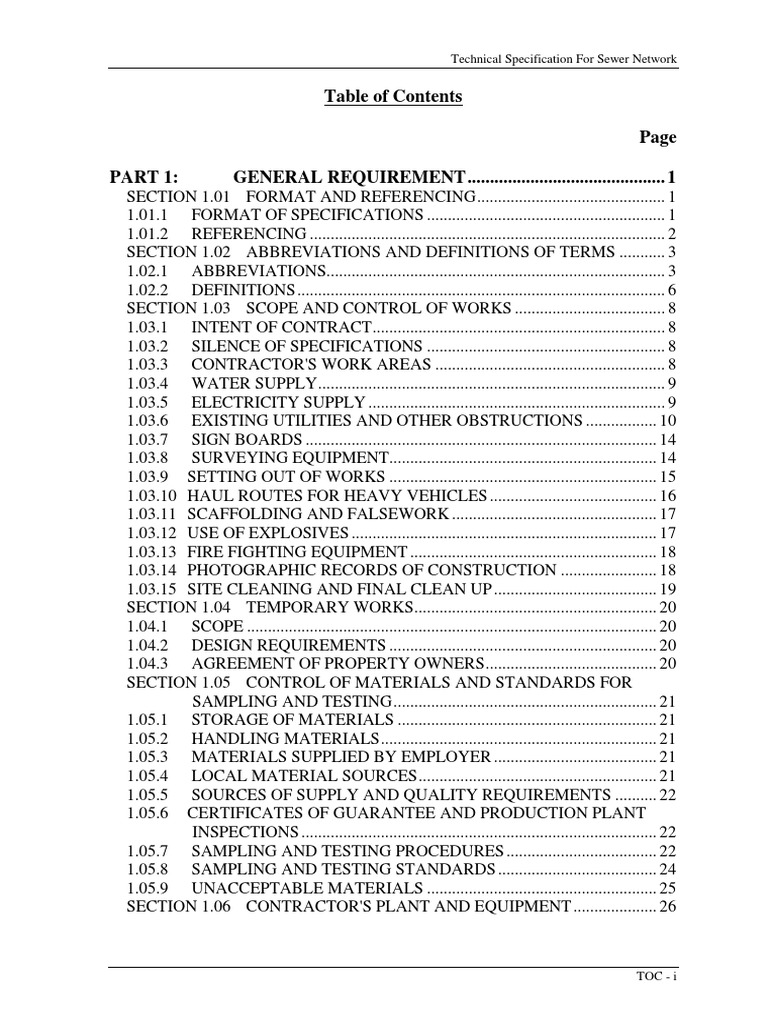 Ministry of Water - Sewer | PDF | General Contractor | Specification (Technical Standard)