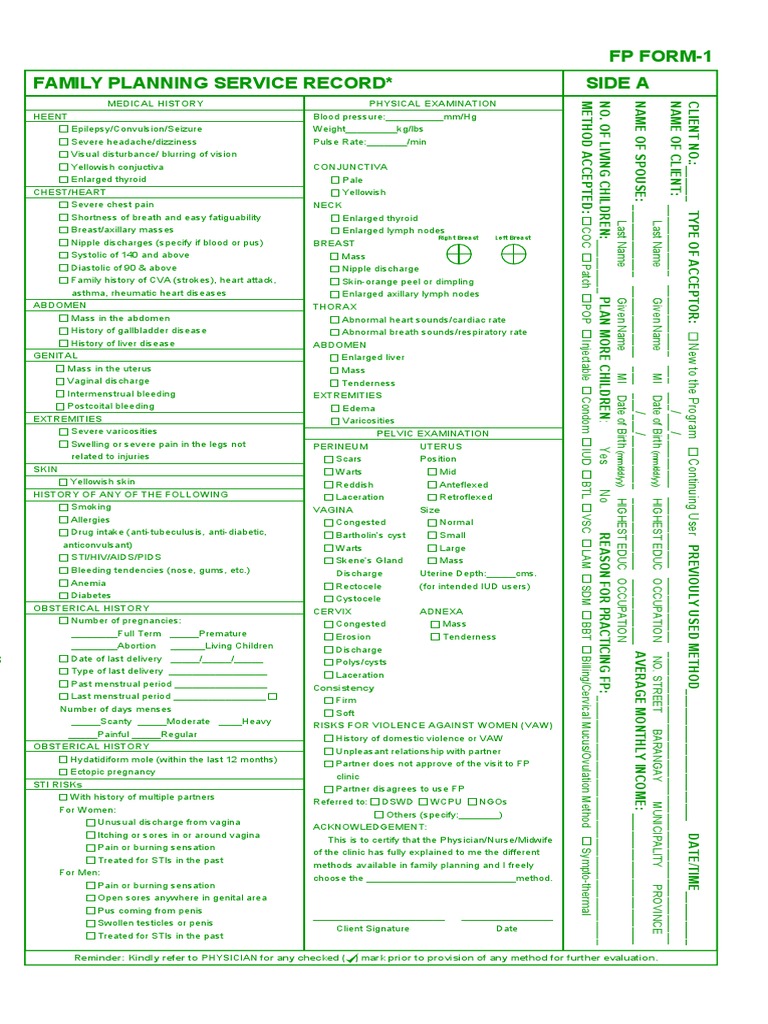 FP Form Itr | PDF | Vagina | Heart