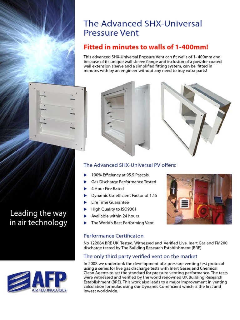 AFP The Advanced SHX Universal Pressure Vent | PDF | Gases | Mechanical ...