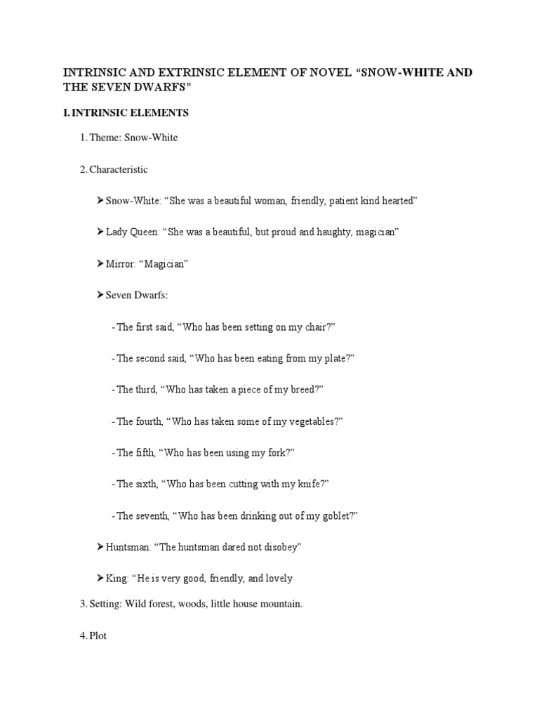 Intrinsic and Extrinsic Element of Novel | PDF