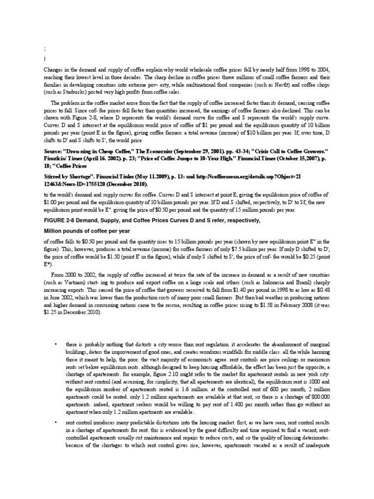 Case 2-2 Change in Demand and Supply and Coffe Prices PDF | PDF ...