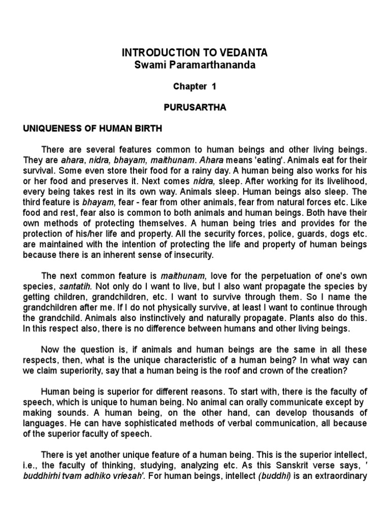 Introduction To Vedanta-Paramarthananda | PDF | Vedas | Hindu Philosophy