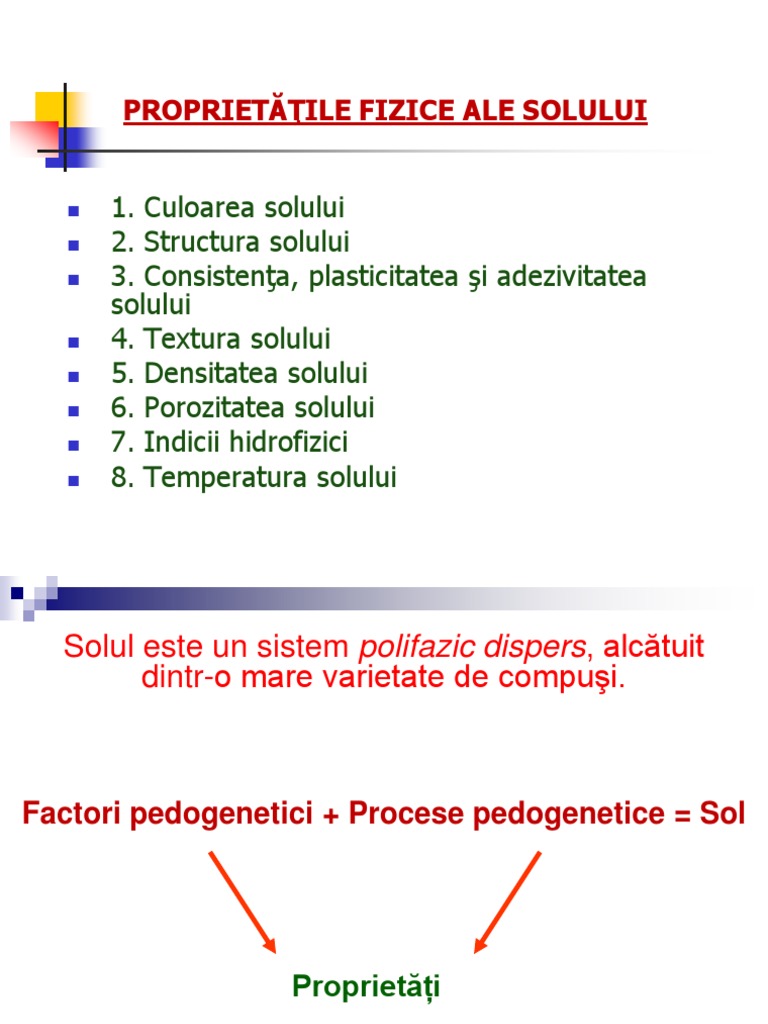 Proprietatile Fizice SOL | PDF