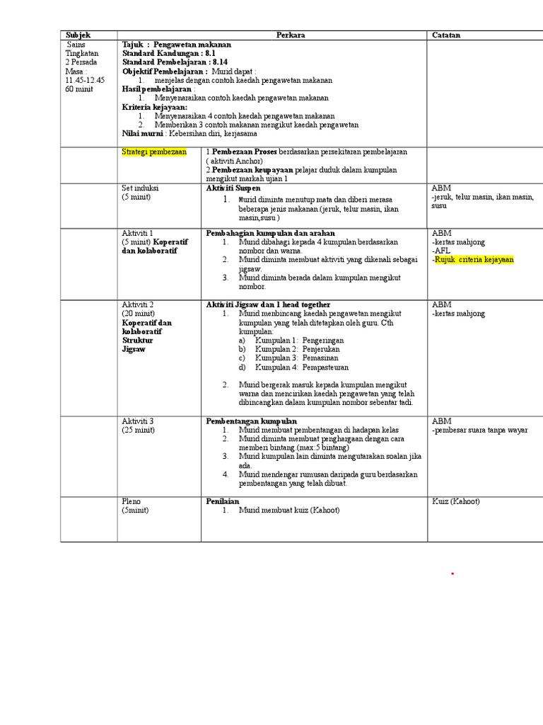 RPH Abad Ke - 21 Kump. Ungu - Pengawetan Makanan | PDF