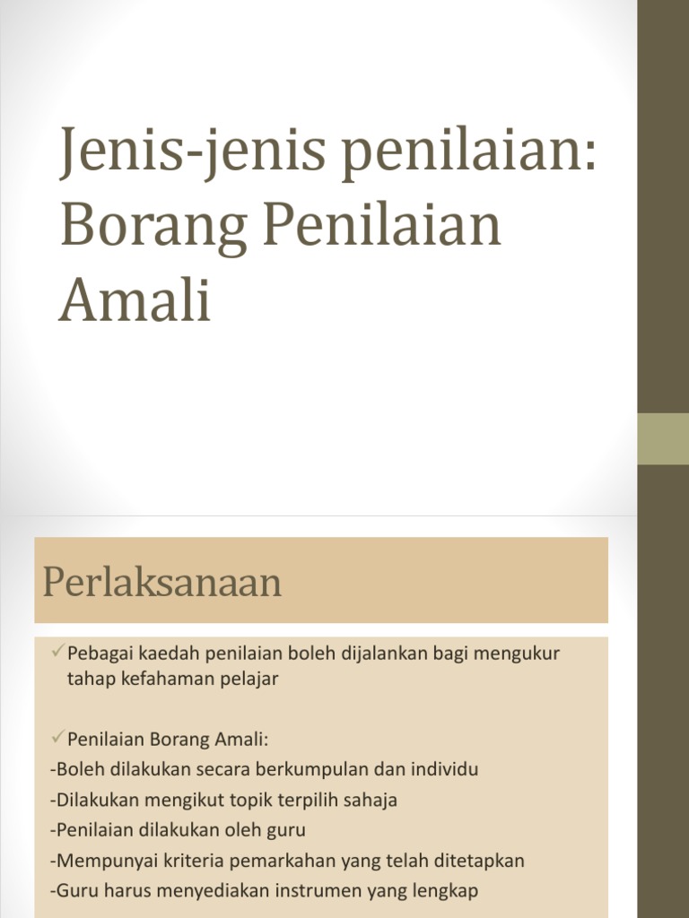 Jenis-Jenis Penilaian-Amali | PDF