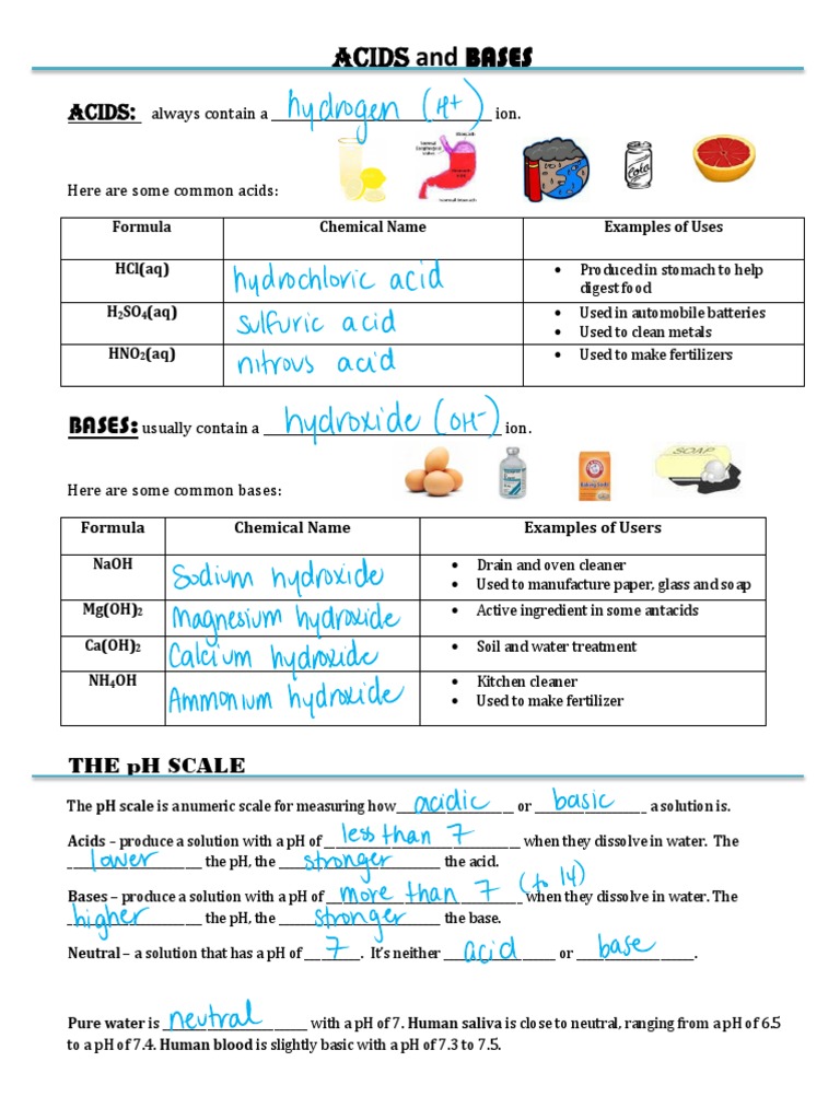 01 - acid base ph intro notes 2014 key | Ph | Acid