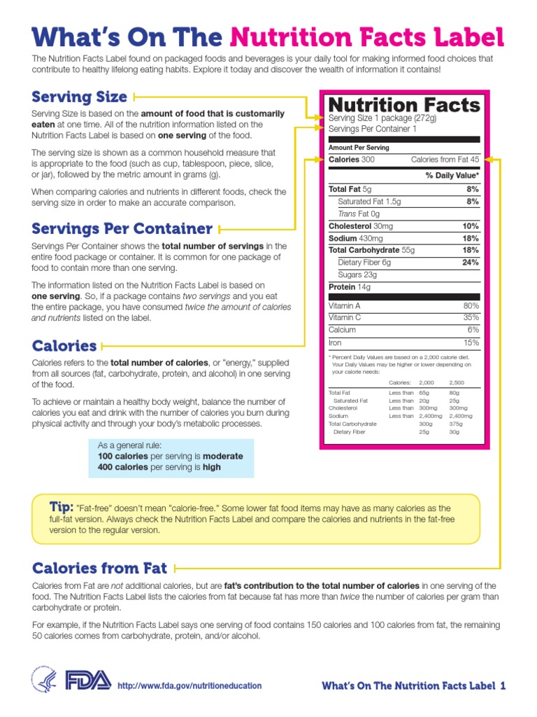 Whats On The Nutrition Facts Label | PDF | Nutrition Facts Label ...