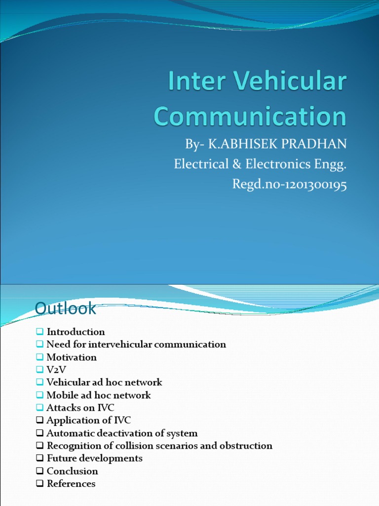 Inter Vehicle Communication Overview | PDF | Wireless Ad Hoc Network ...