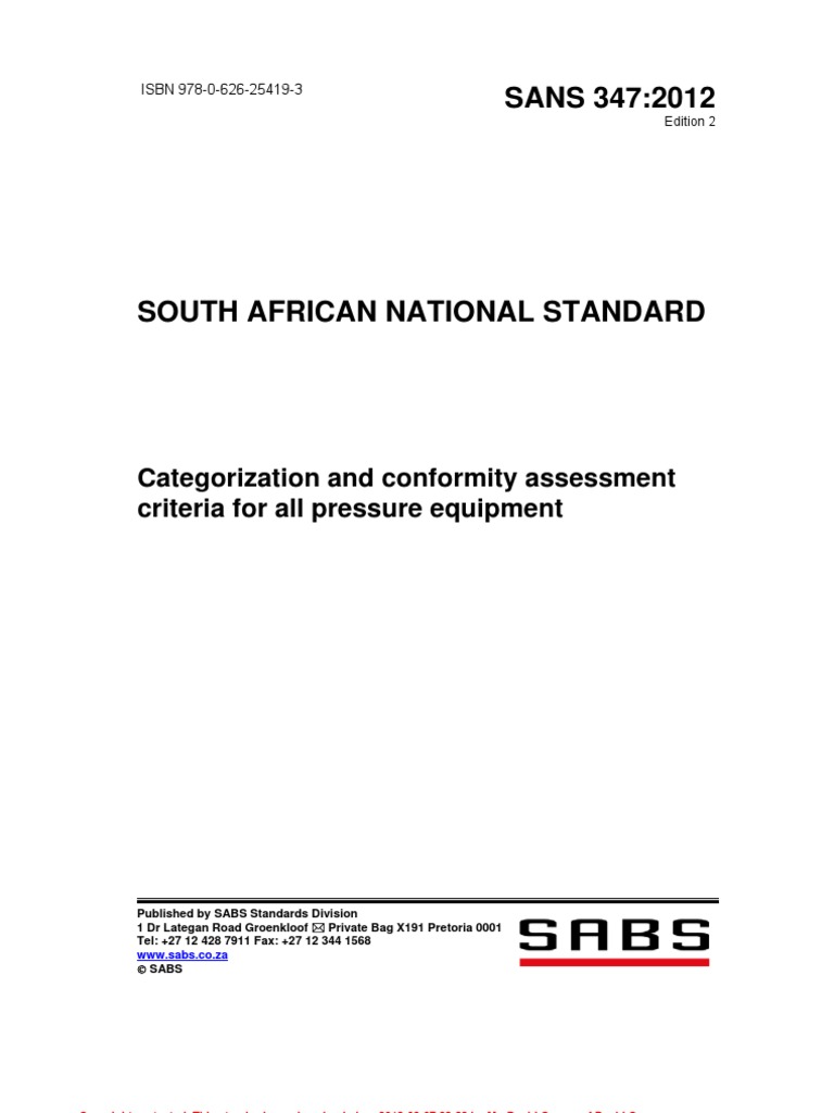 Sans 347 | PDF | Safety | Occupational Safety And Health