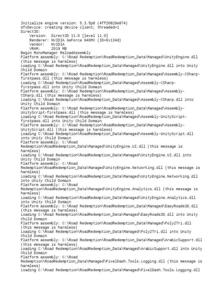 Output Log | PDF | Shader | Operating System Technology