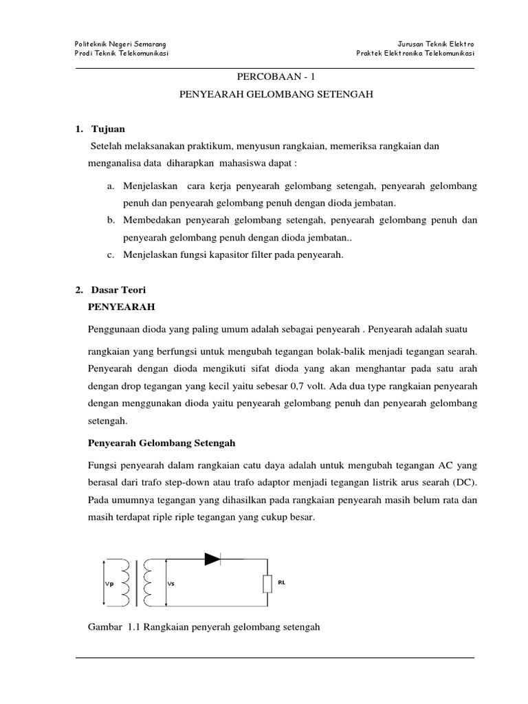 Jobsheet Percobaan 1 | PDF