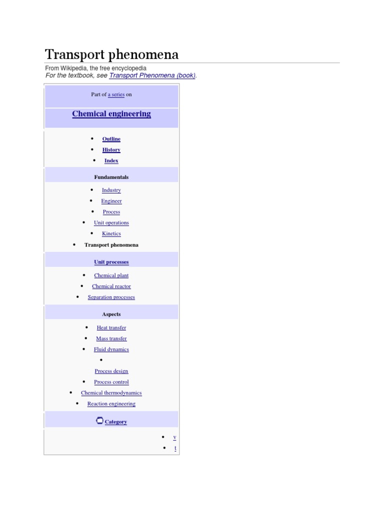 Transport Phenomena | PDF | Transport Phenomena | Diffusion