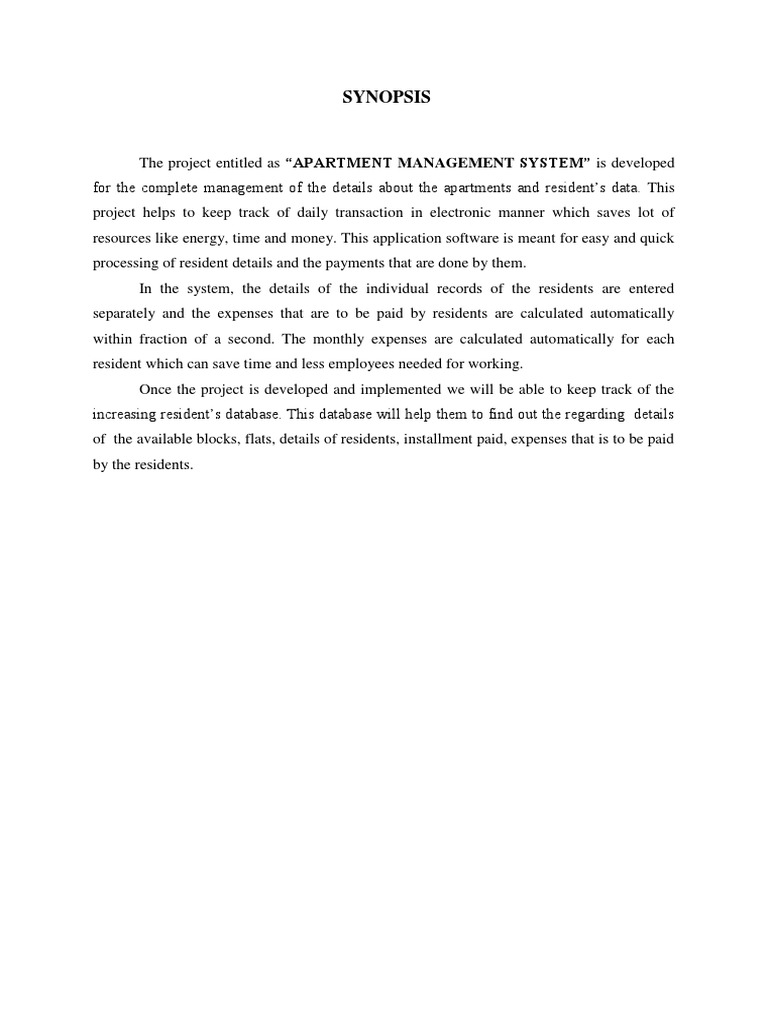 Apartment Management System Overview | PDF | Windows 8 | Microsoft Sql ...